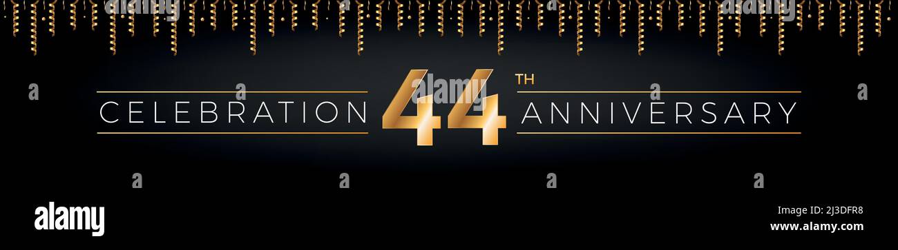 44th anniversary. Forty-four years birthday celebration horizontal ...