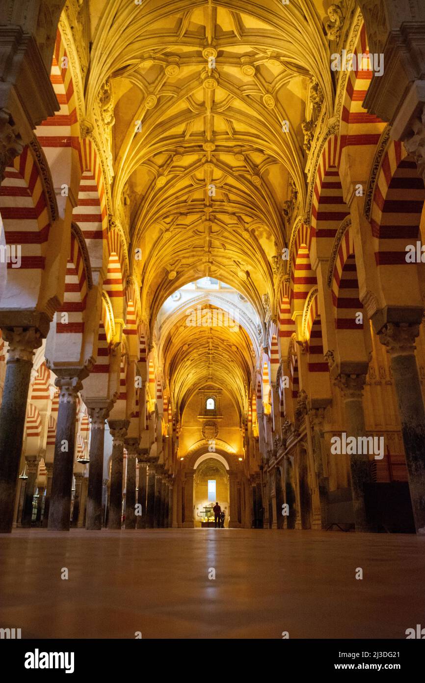 Medieval moorish architecture, colorful achways with columns in old ...