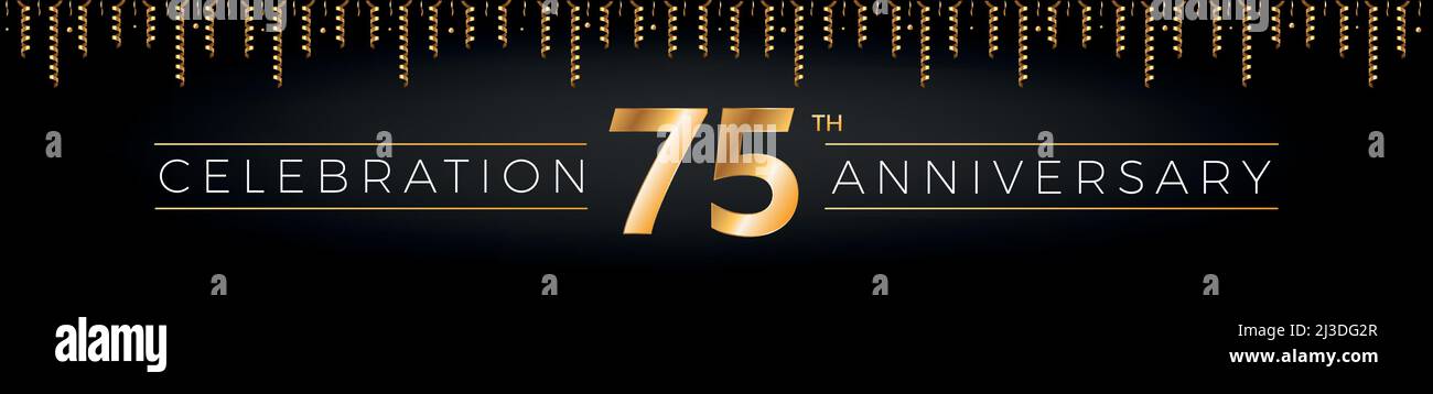 75th anniversary. Seventy-five years birthday celebration horizontal ...