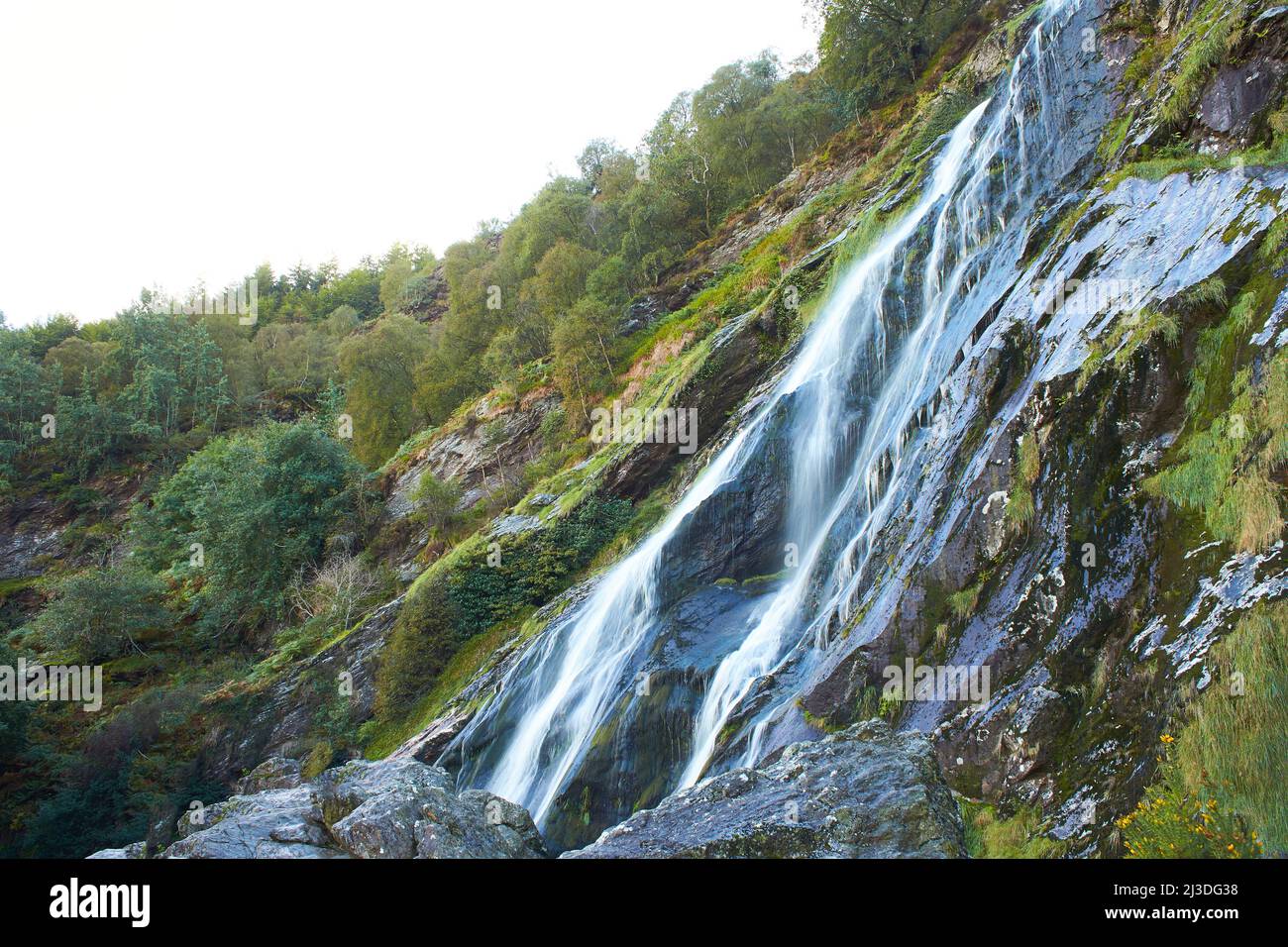 Majestic water cascade of Powerscourt Waterfall, the highest waterfall ...