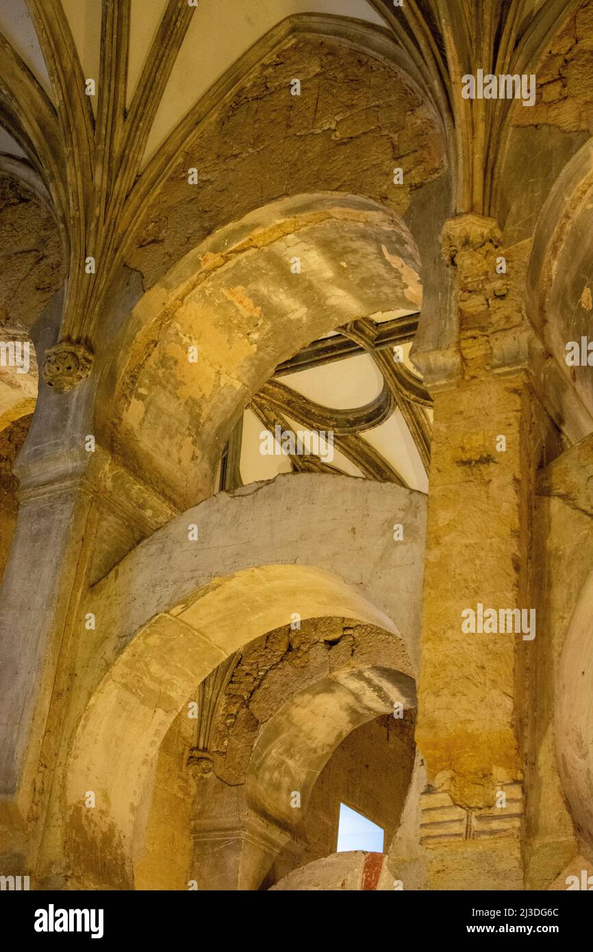Medieval moorish architecture, colorful achways with columns in old ...