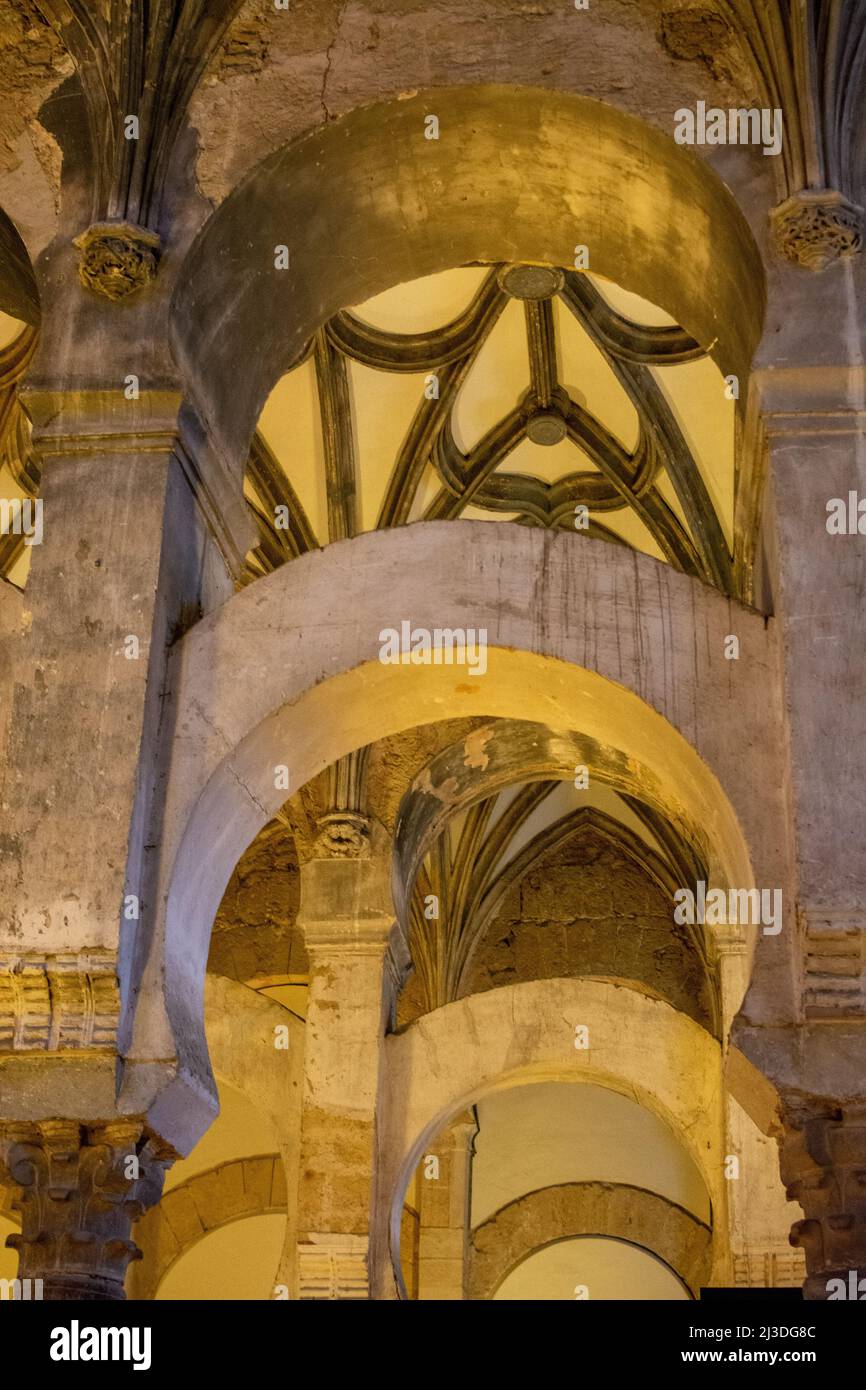 Medieval moorish architecture, colorful achways with columns in old ...