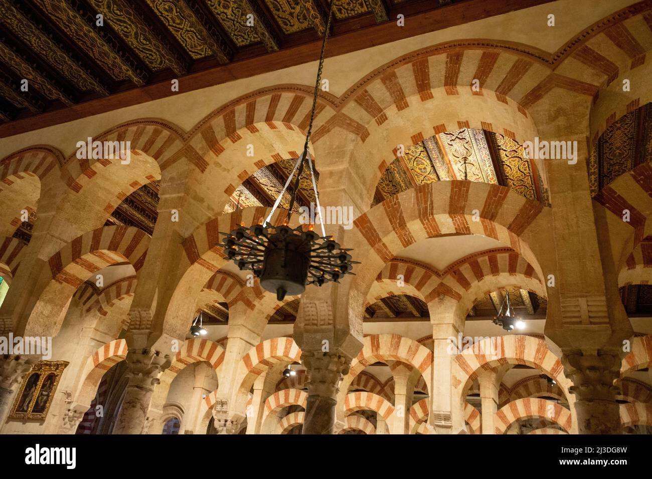 Medieval moorish architecture, colorful achways with columns in old ...