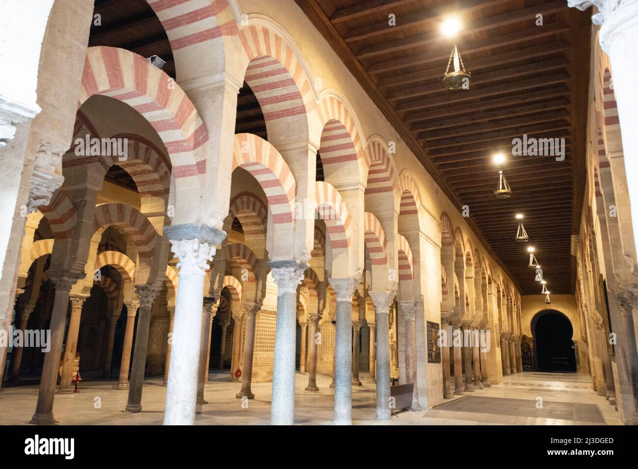Medieval moorish architecture, colorful achways with columns in old ...