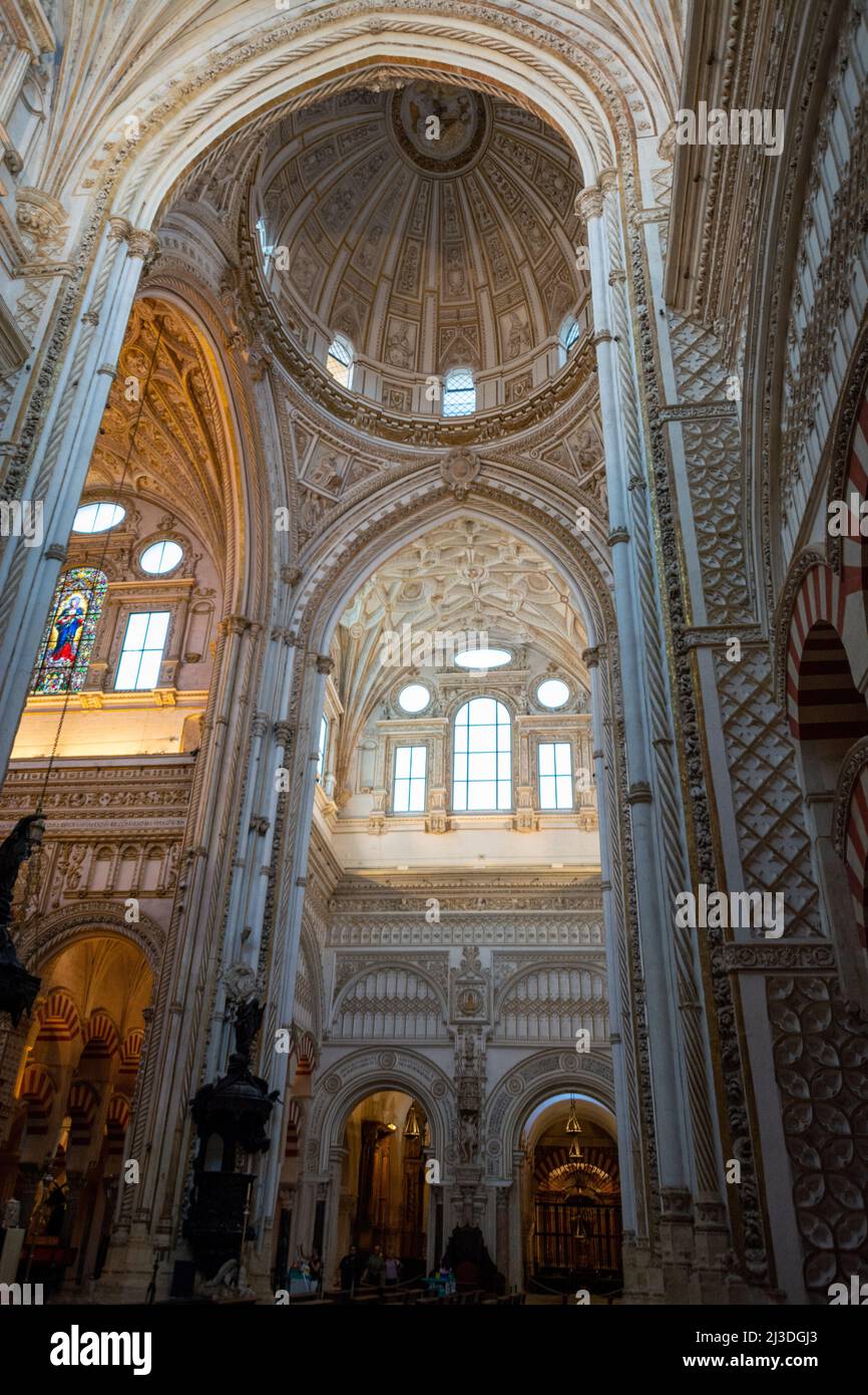 Medieval moorish architecture, colorful achways with columns in old ...