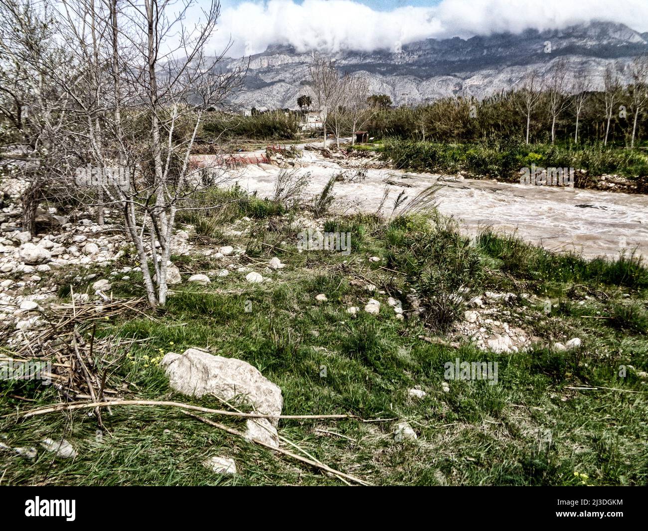 Global warming?, aftermath of flooding along the Algar river at Altea ...