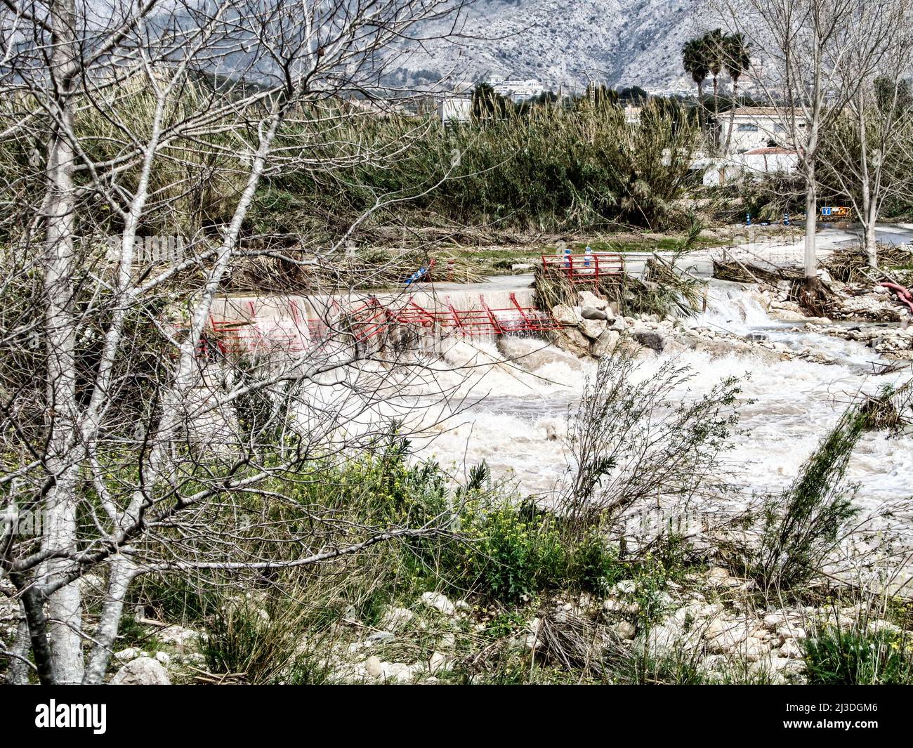 Global warming?, aftermath of flooding along the Algar river at Altea ...
