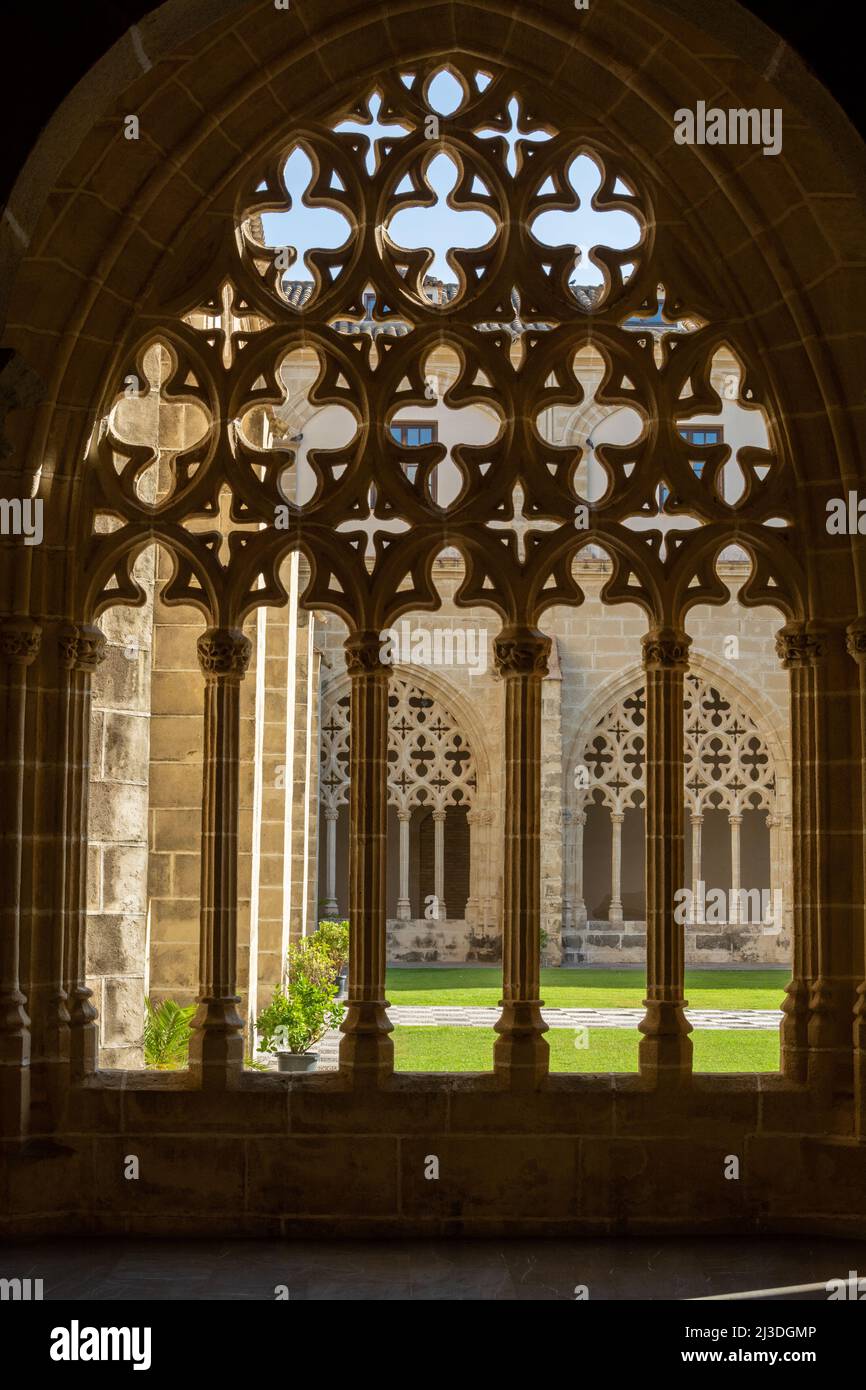 Architectural details of gothic church and arches in Jerez de la ...