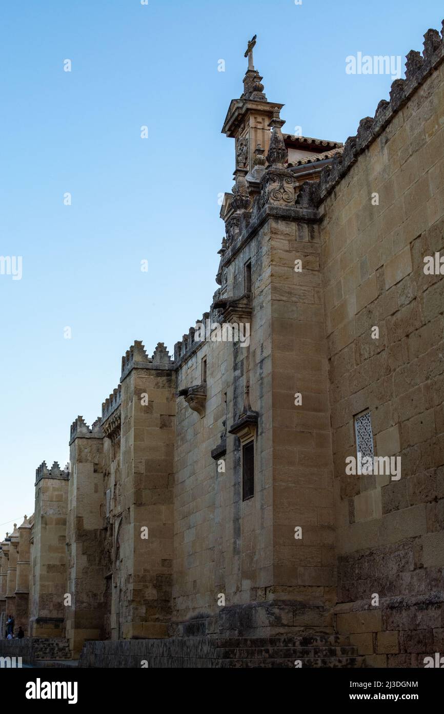 Medieval walls with ornament of old mosque in town Cordoba, Andalusia ...