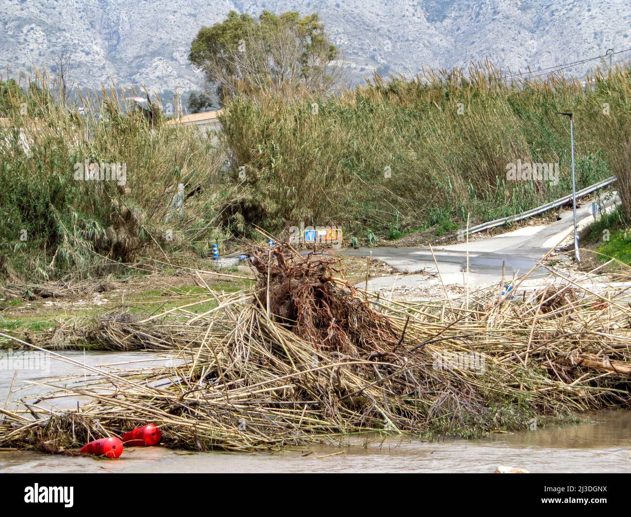 Global warming?, aftermath of flooding along the Algar river at Altea ...