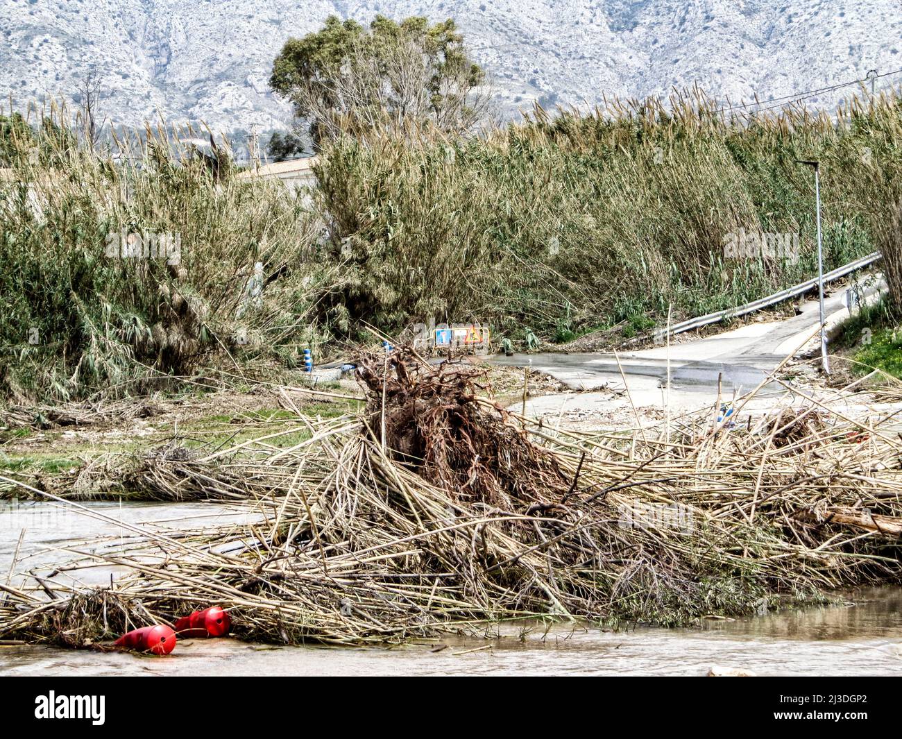 Global warming?, aftermath of flooding along the Algar river at Altea ...