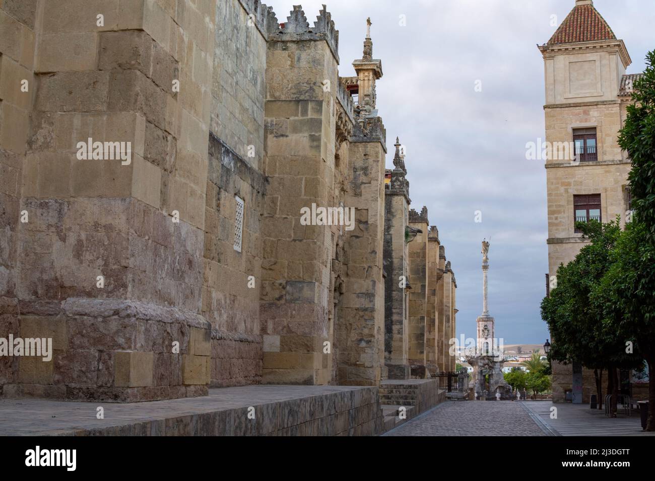 Medieval walls with ornament of old mosque in town Cordoba, Andalusia ...