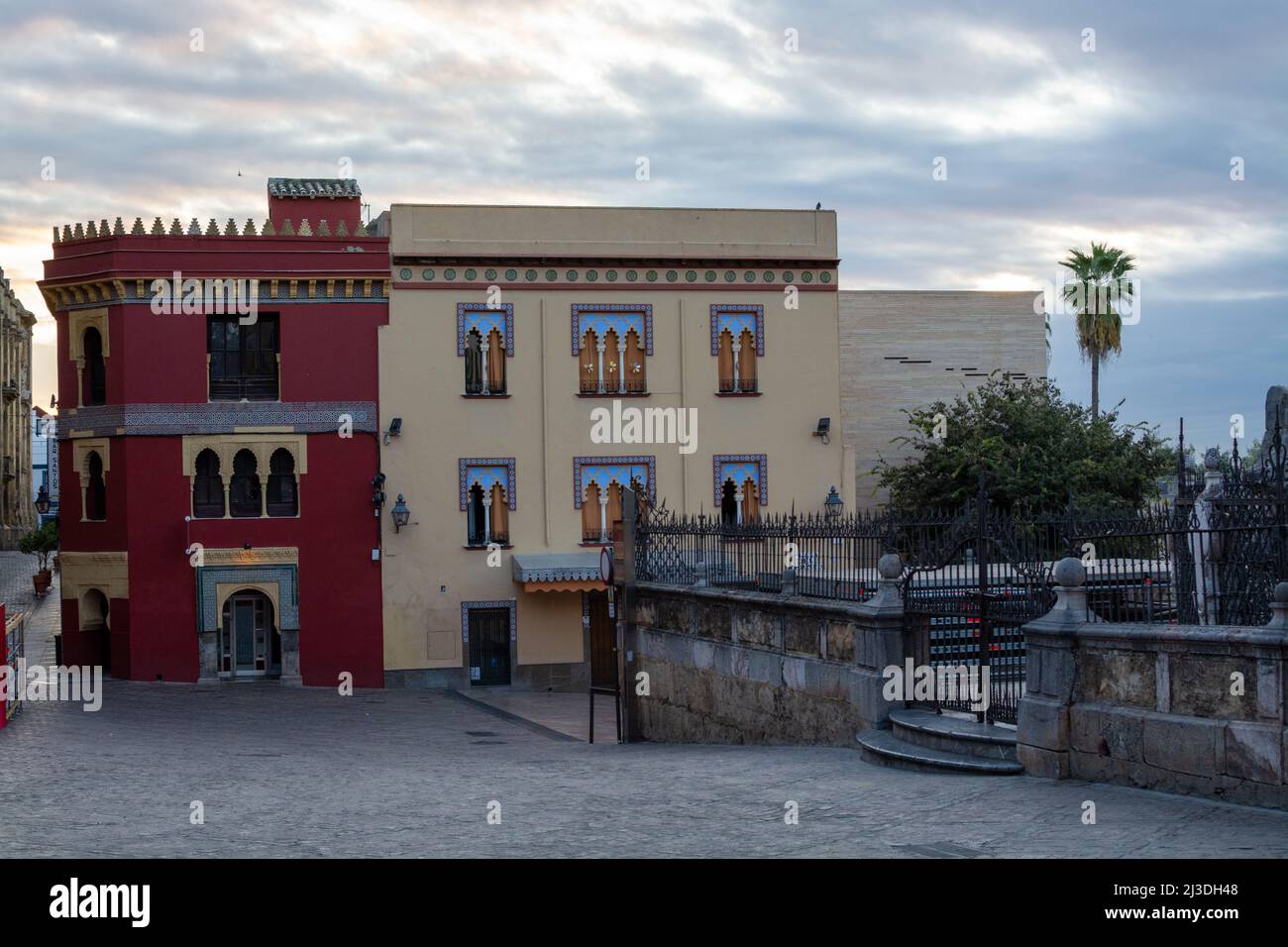 View on old part of Cordoba, San Basilio quarter with white houses and ...