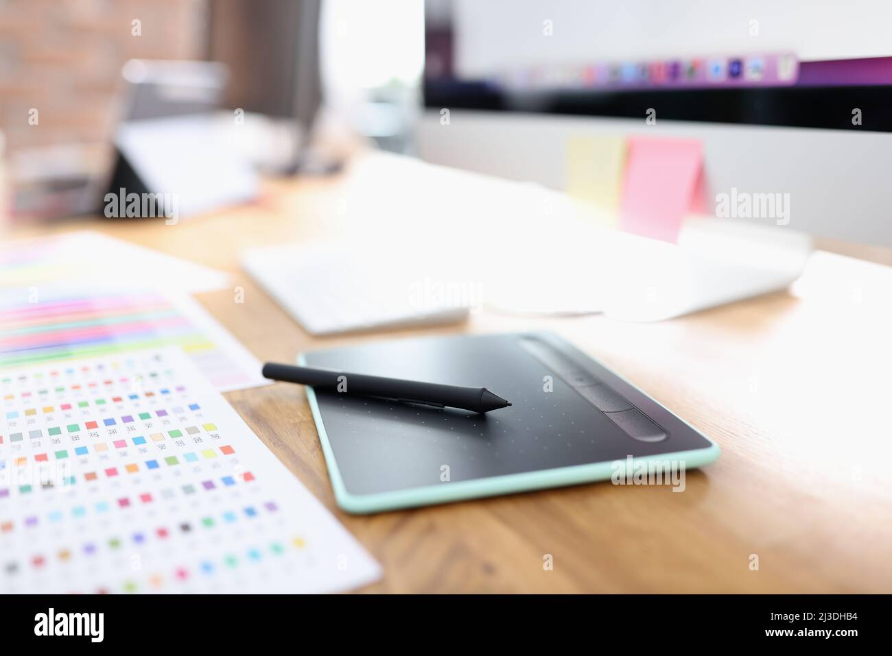 Modern digital tablet for working as graphic designer closeup Stock ...