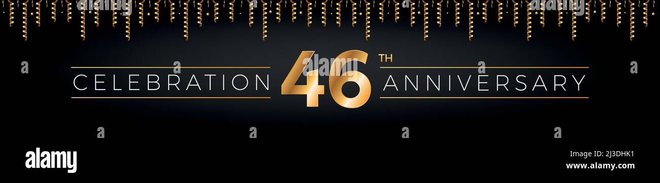 46th anniversary. Forty-six years birthday celebration horizontal ...