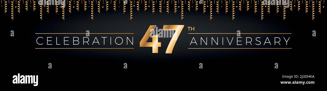 47th anniversary. Forty-seven years birthday celebration horizontal ...