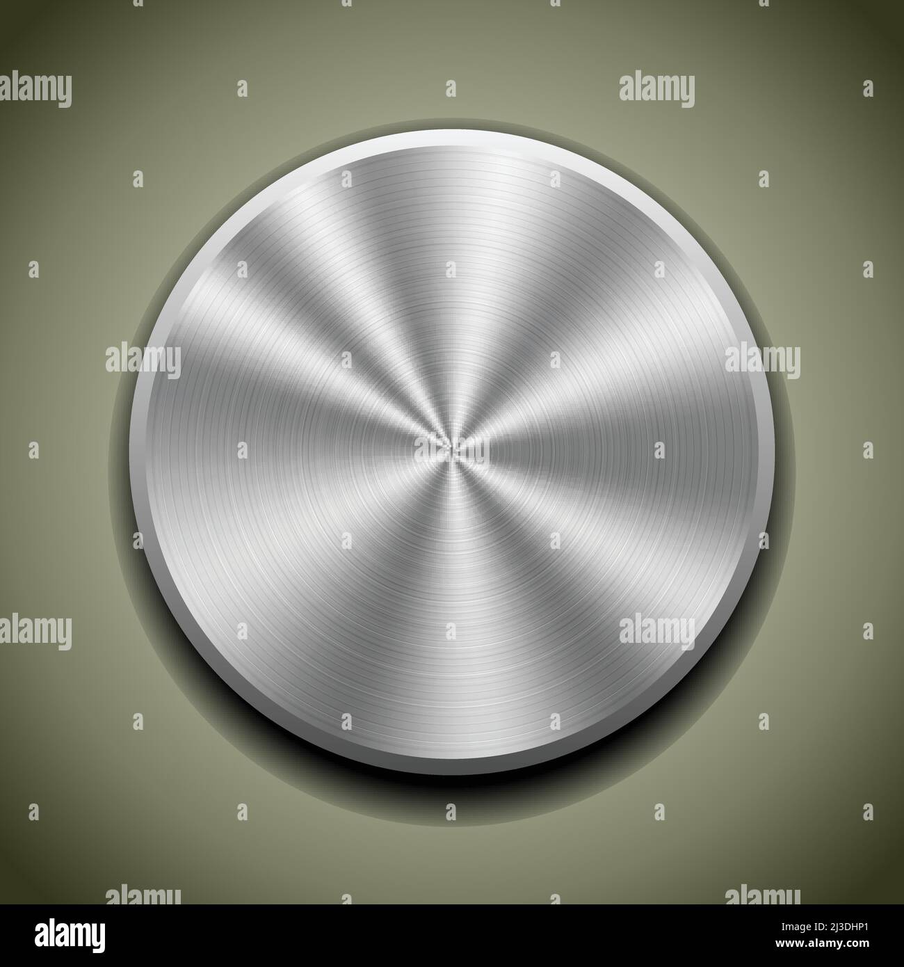 Realistic metal button with circular processing, cone reflection. EPS10 ...