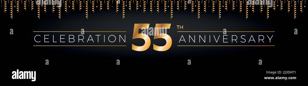 55th anniversary. Fifty-five years birthday celebration horizontal ...