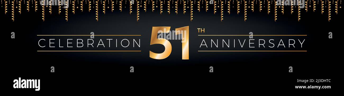 51th anniversary. Fifty-one years birthday celebration horizontal ...