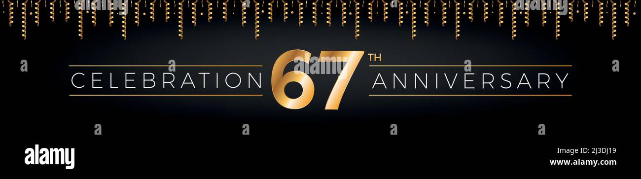 67th anniversary. Sixty-seven years birthday celebration horizontal ...