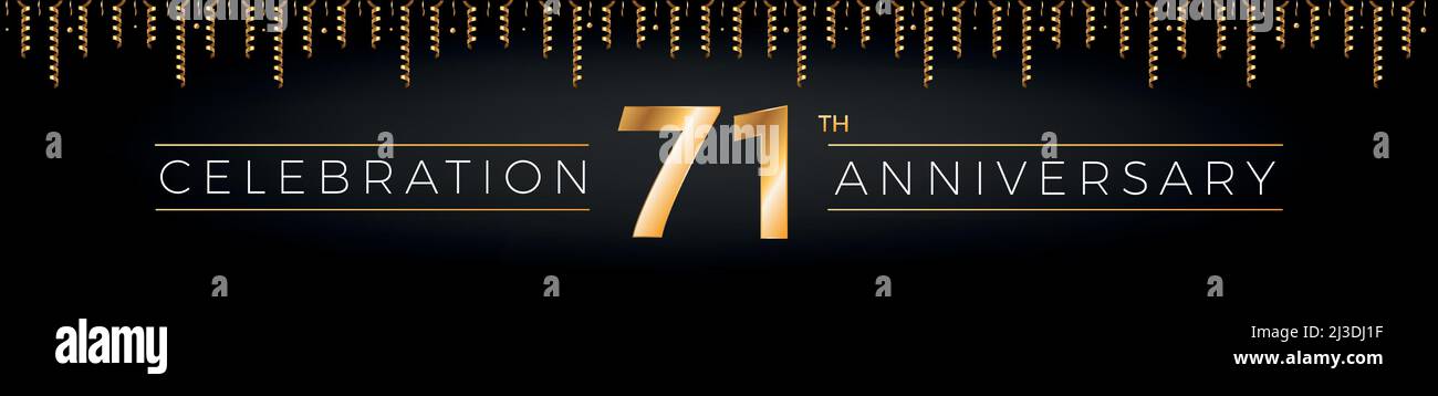 71th anniversary. Seventy-one years birthday celebration horizontal ...