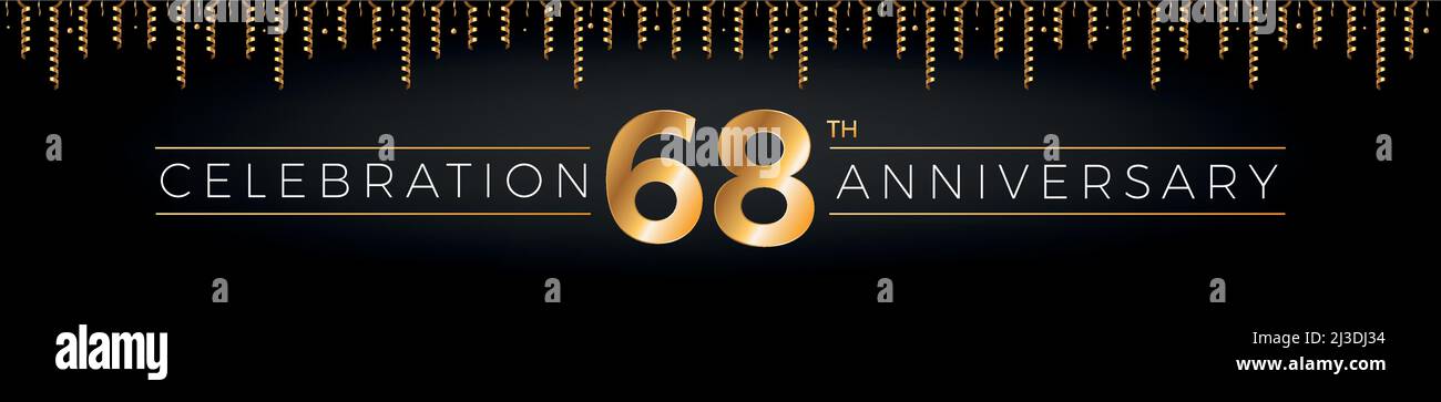 68th anniversary. Sixty-eight years birthday celebration horizontal ...