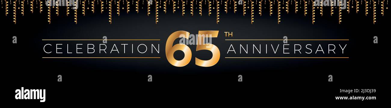 65th anniversary. Sixty-five years birthday celebration horizontal ...