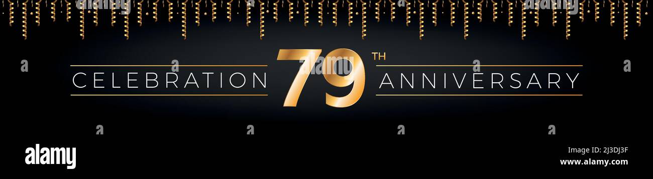 79th anniversary. Seventy-nine years birthday celebration horizontal ...