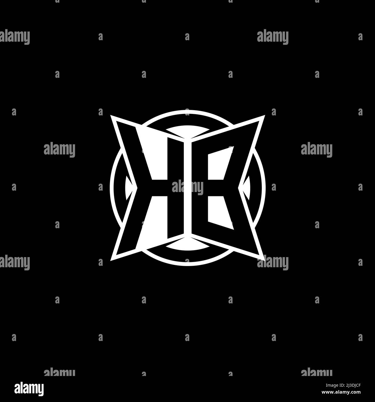 HB Monogram logo letter with simple modern shape style design. Circle ...