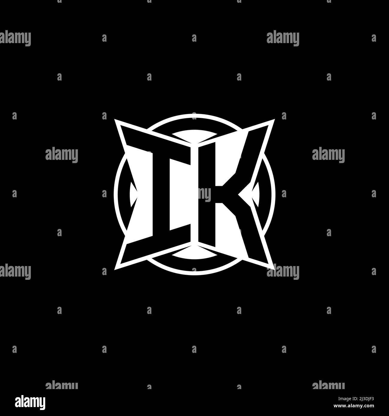 IK Monogram logo letter with simple modern shape style design. Circle ...