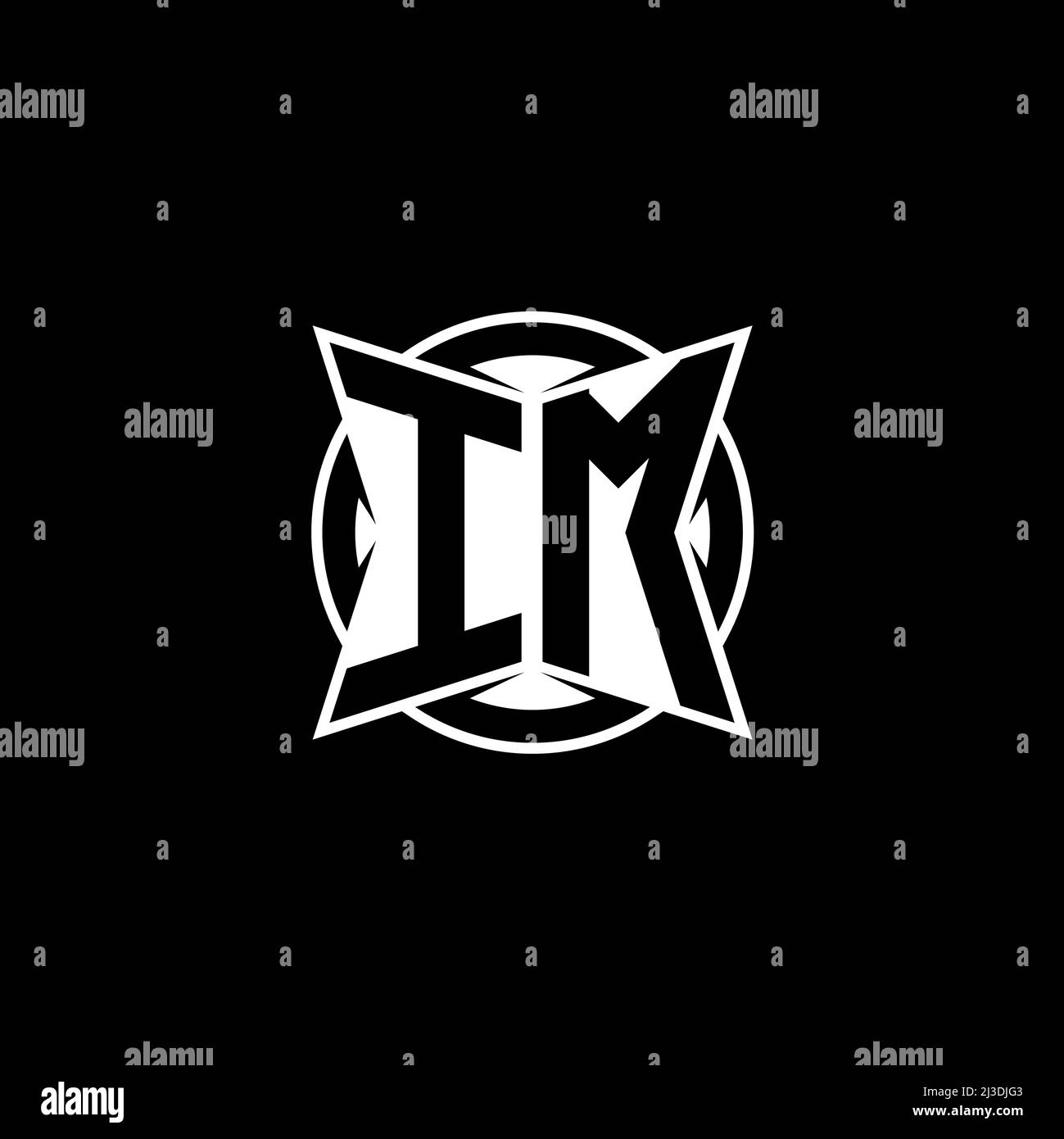 IM Monogram logo letter with simple modern shape style design. Circle ...