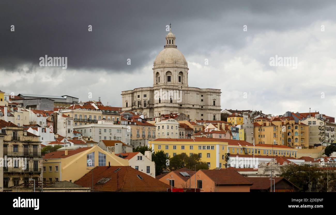 The Church of Santa Engrácia, a 17th-century hilltop monument in Lisbon ...