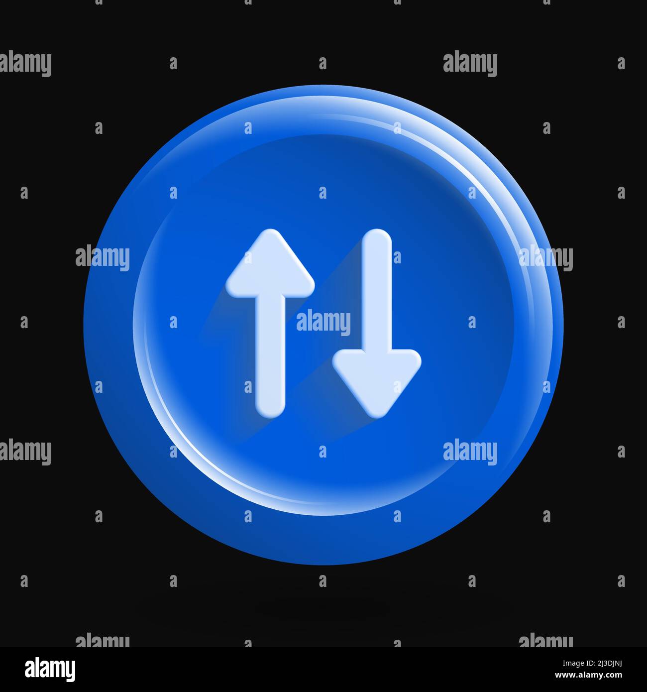 Blue Change Icon. Round Button with arrows. Vector illustration Stock ...