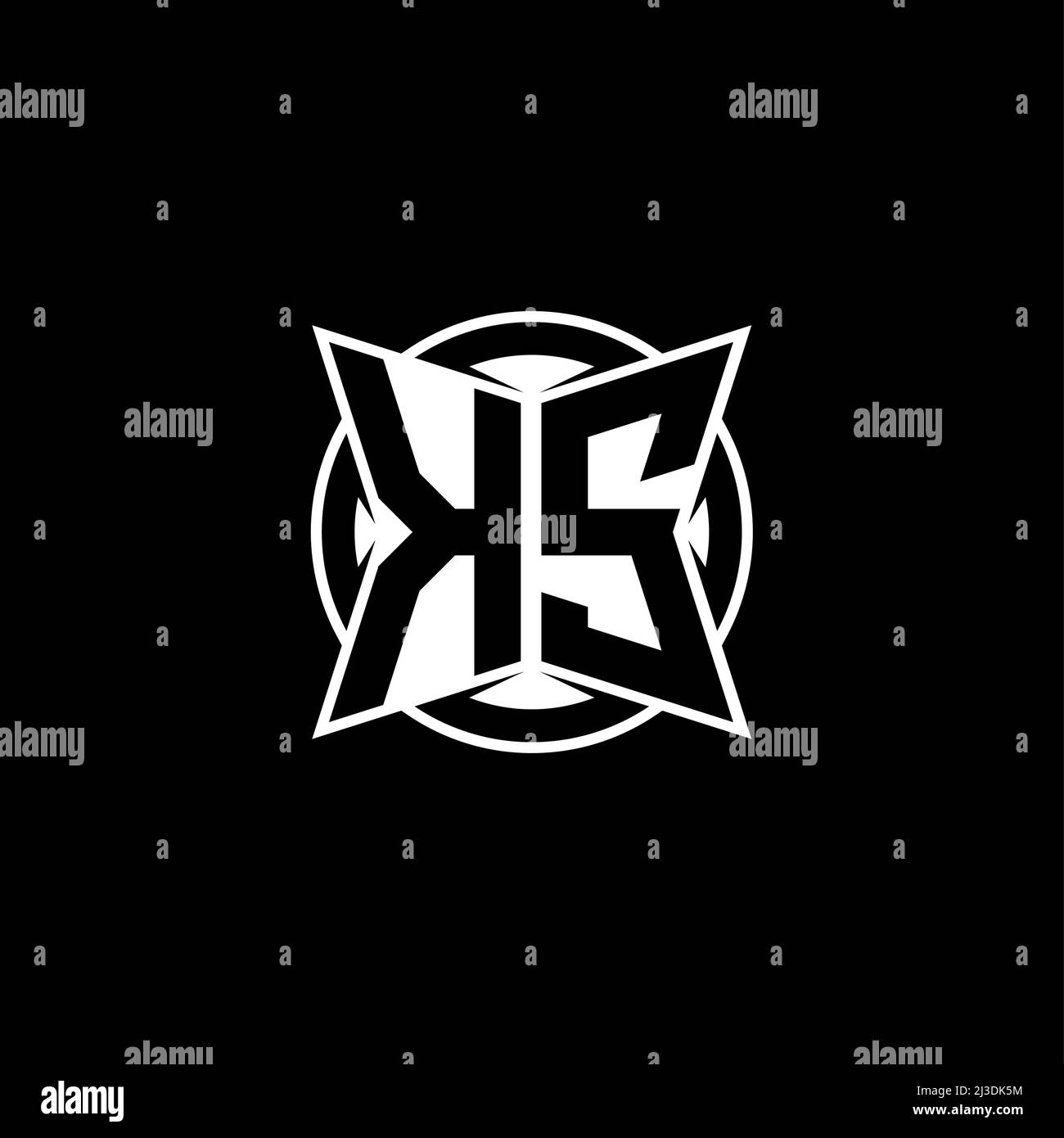 KS Monogram logo letter with simple modern shape style design. Circle ...