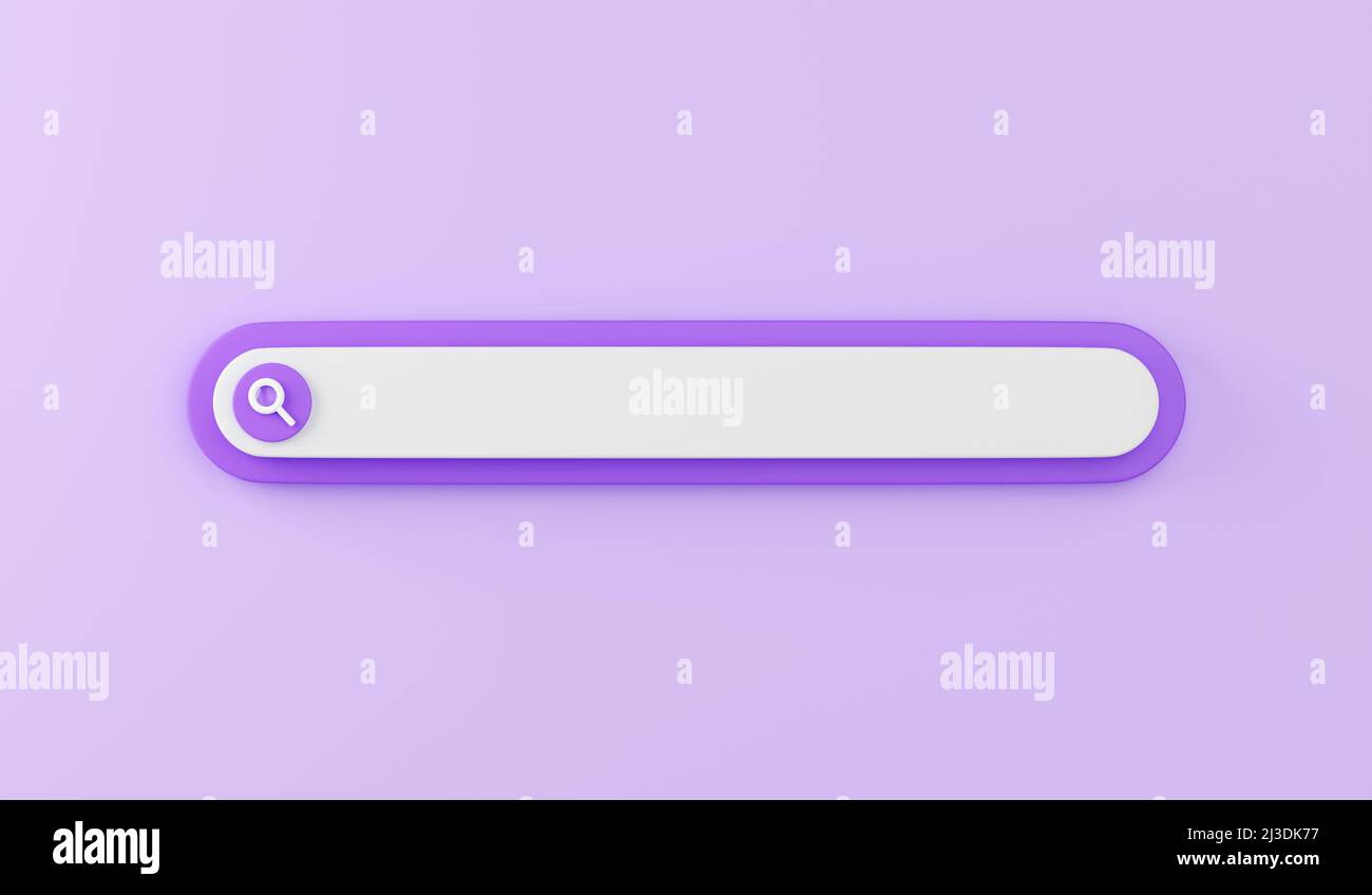 Web search bar 3d render - illustration of white website form for ...