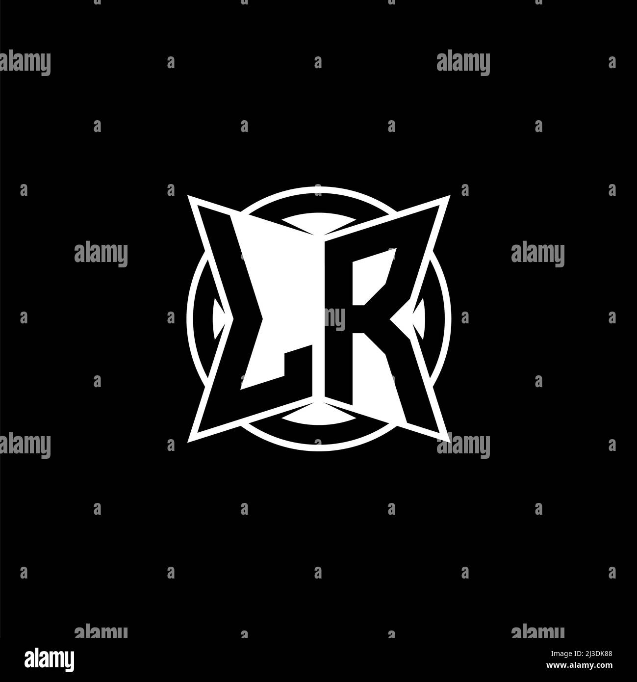 LR Monogram logo letter with simple modern shape style design. Circle ...
