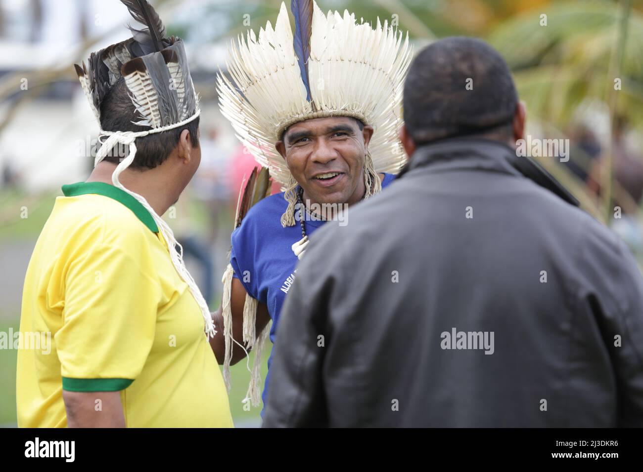 salvador, bahia, brazil - may 29, 2017: Indians from various indigenous ...