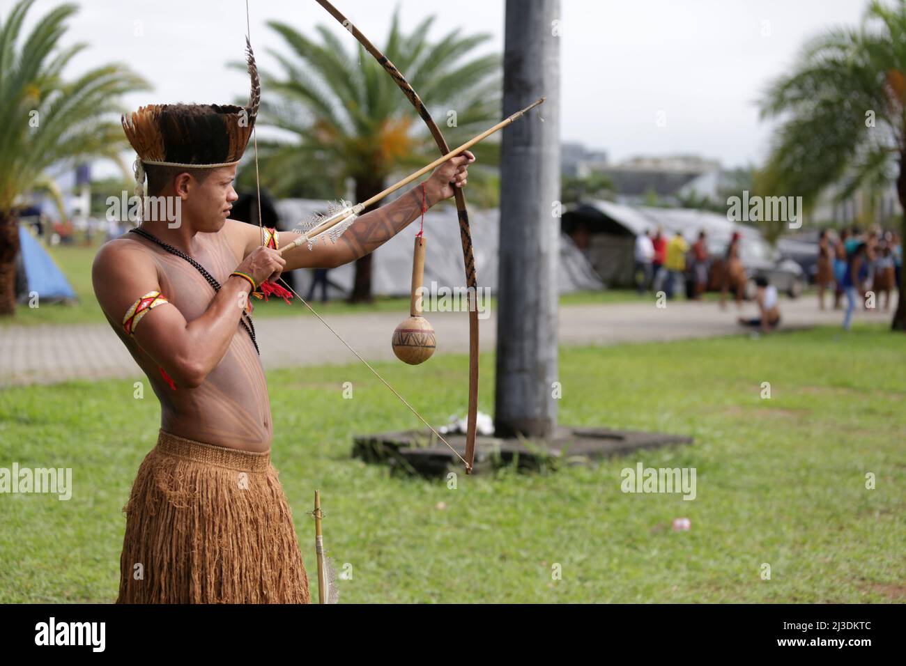 salvador, bahia, brazil - may 29, 2017: Indians from various indigenous ...