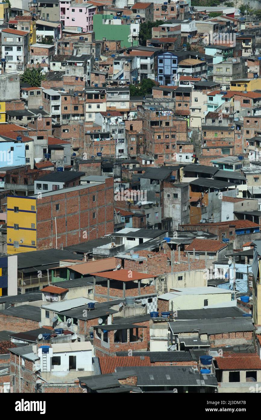 salvador, bahia, brazil - january 26, 2017: View of houses next to the ...