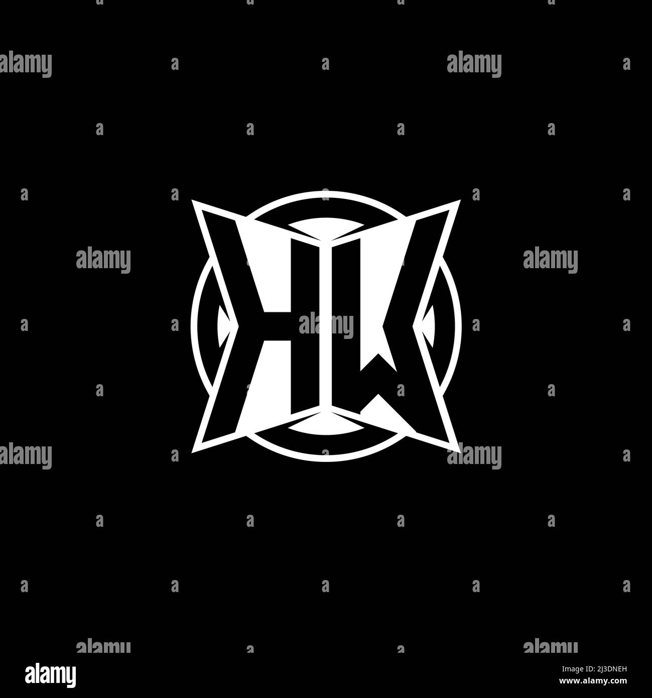 HW Monogram logo letter with simple modern shape style design. Circle ...