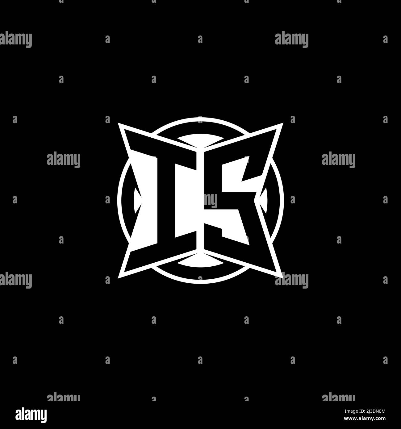 IS Monogram logo letter with simple modern shape style design. Circle ...