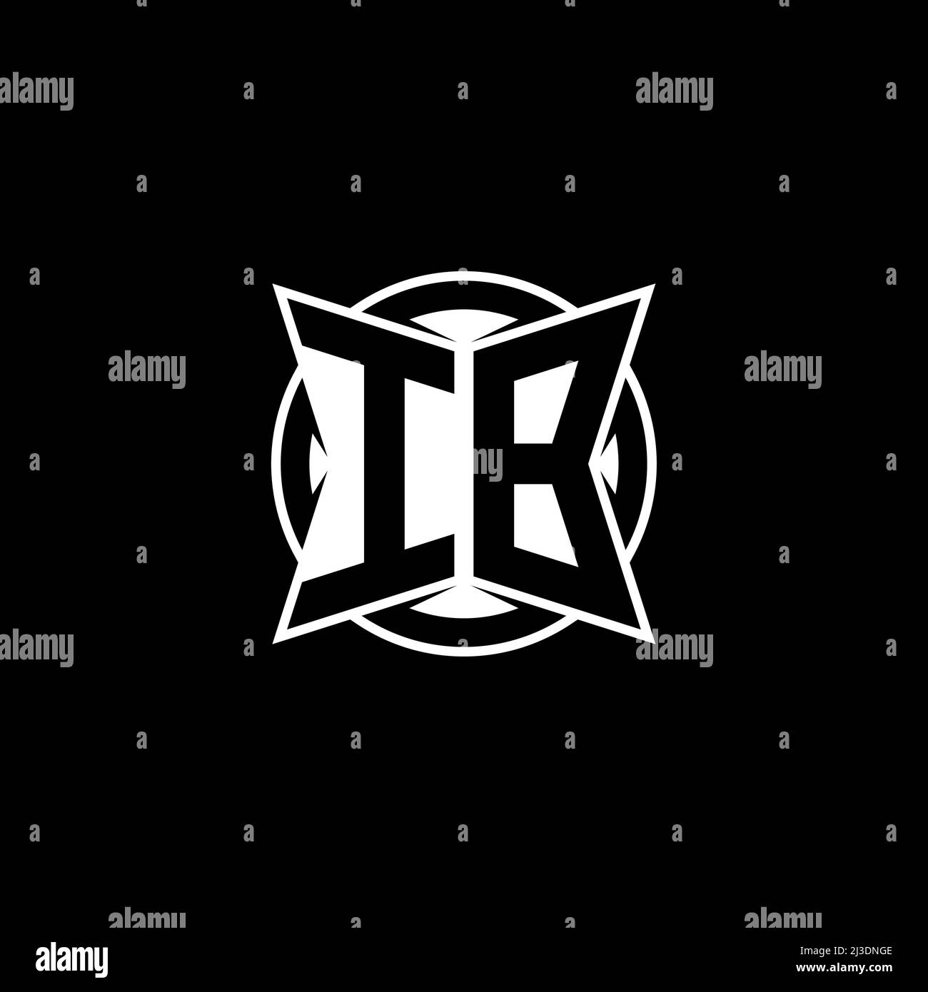 IB Monogram logo letter with simple modern shape style design. Circle ...