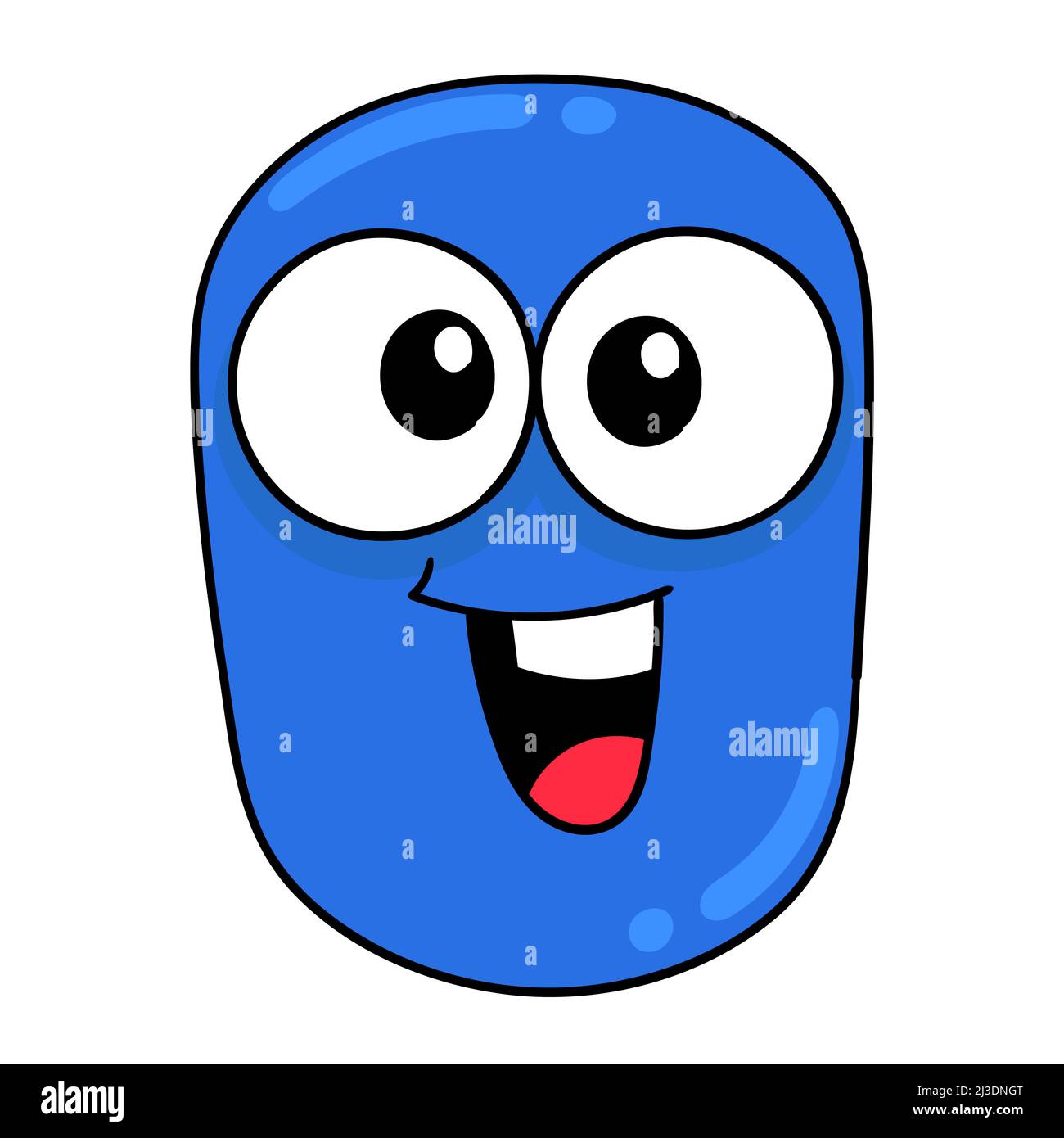 blue oval faced monster head laughing Stock Vector Image & Art - Alamy
