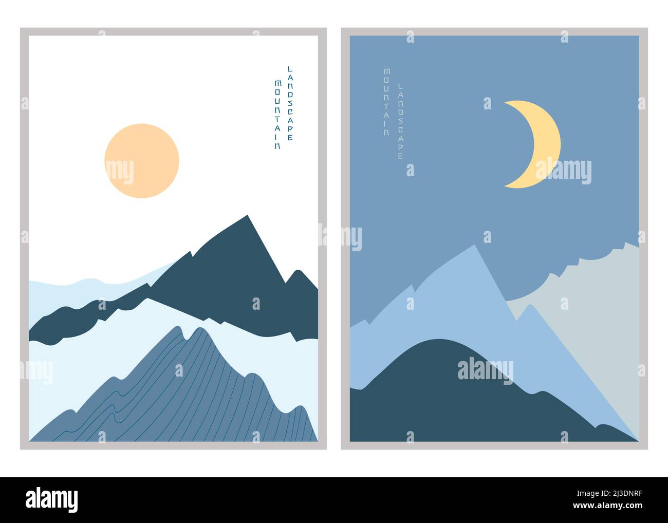Abstract mountain landscape poster. Vector illustration. Posters Stock ...