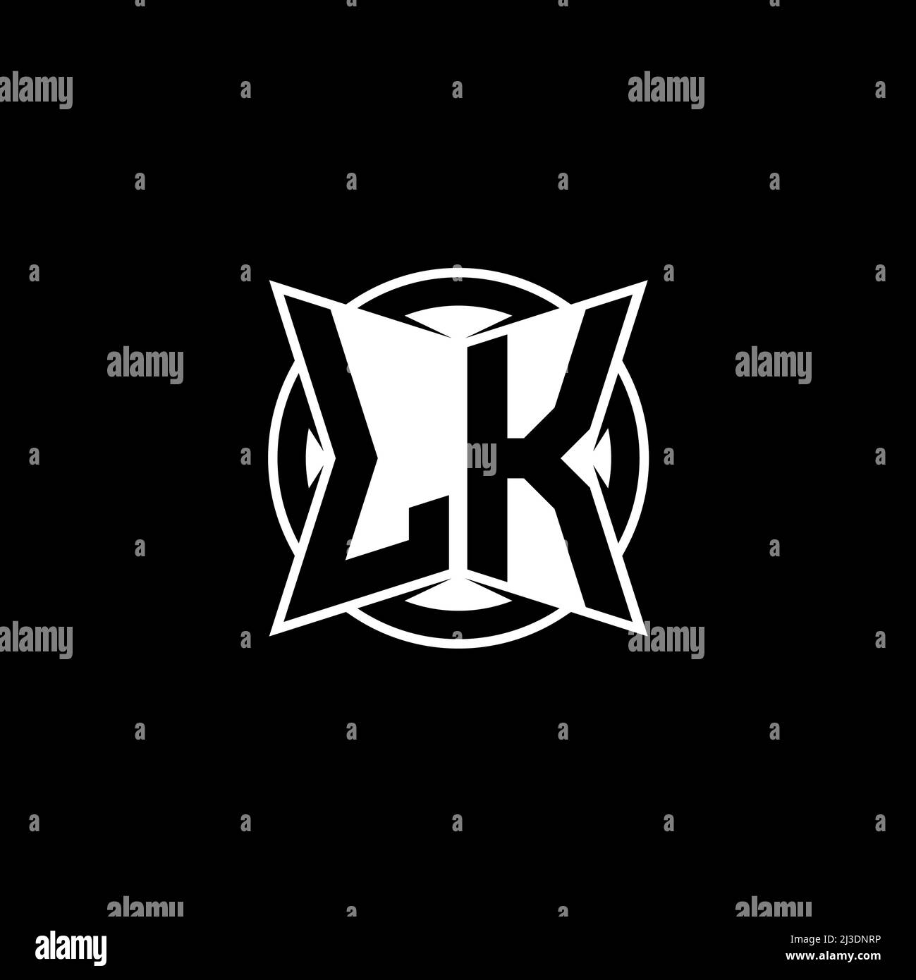 LK Monogram logo letter with simple modern shape style design. Circle ...