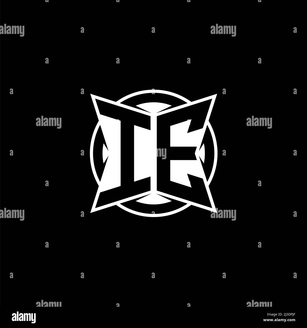 IE Monogram logo letter with simple modern shape style design. Circle rounded monogram logo ...