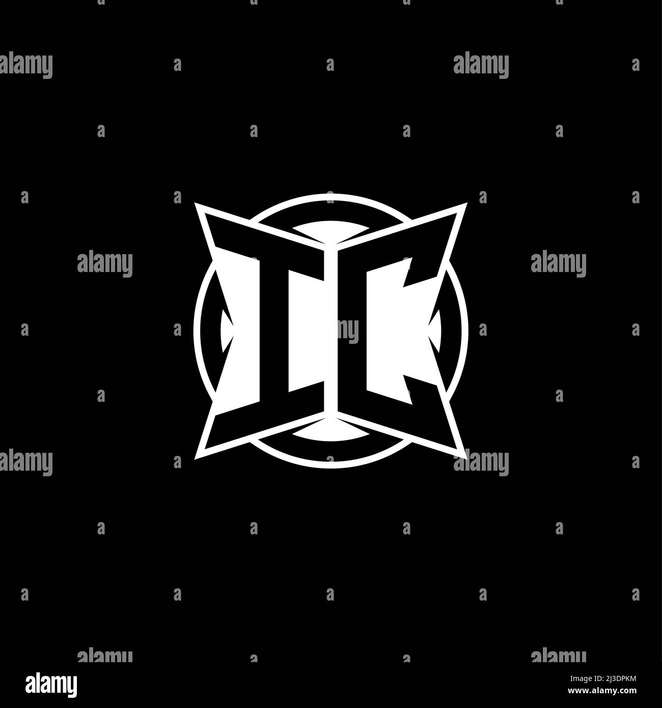 IC Monogram logo letter with simple modern shape style design. Circle ...