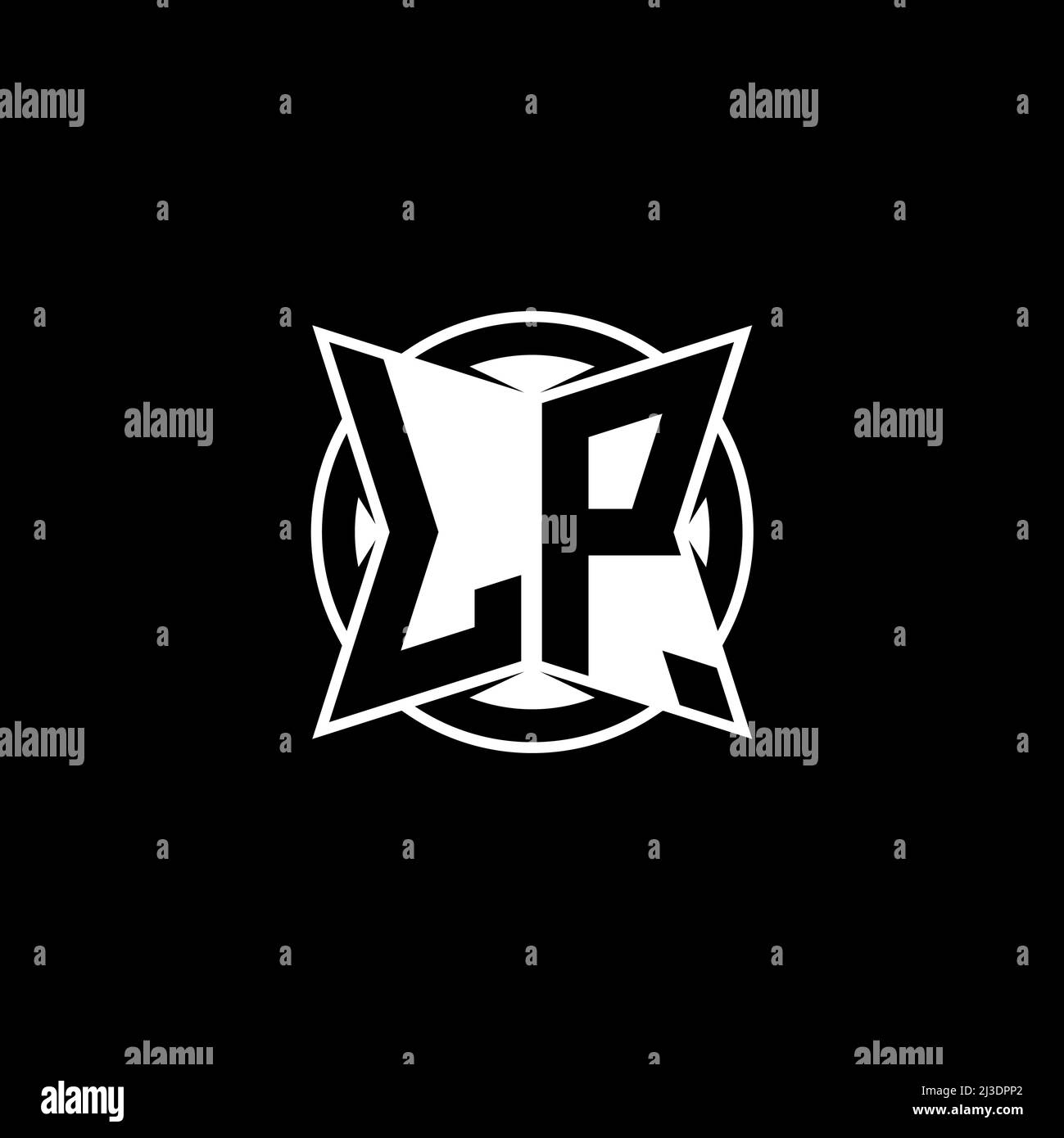 LP Monogram logo letter with simple modern shape style design. Circle ...