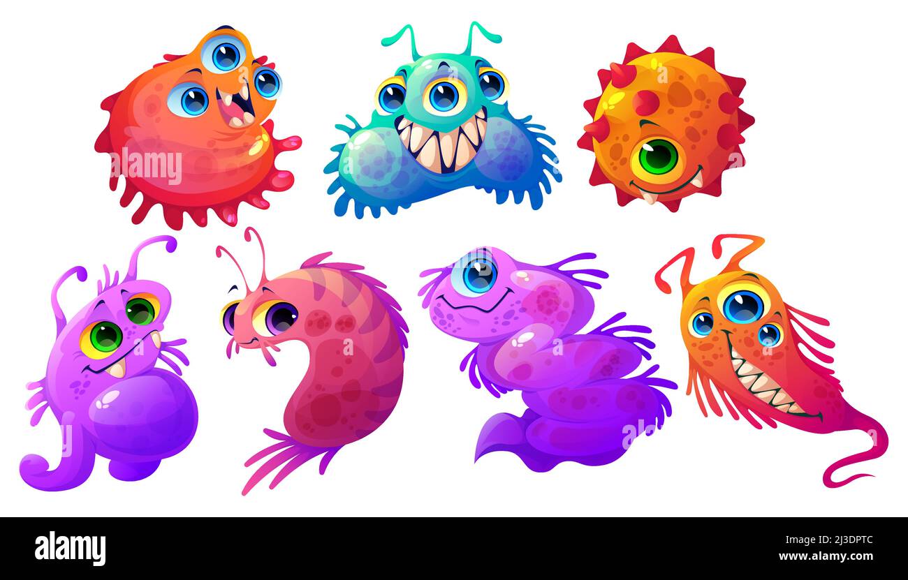 Pathogen cell character smiling Cut Out Stock Images & Pictures - Alamy