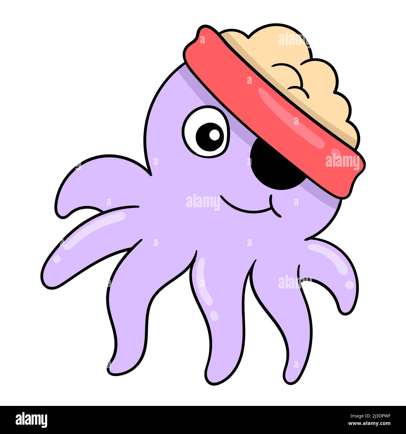 one eyed pirate octopus smiling Stock Vector Image & Art - Alamy